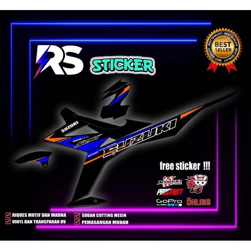 Jual sticker striping satria fu fi injeksi custom 02 bodi hitam ...