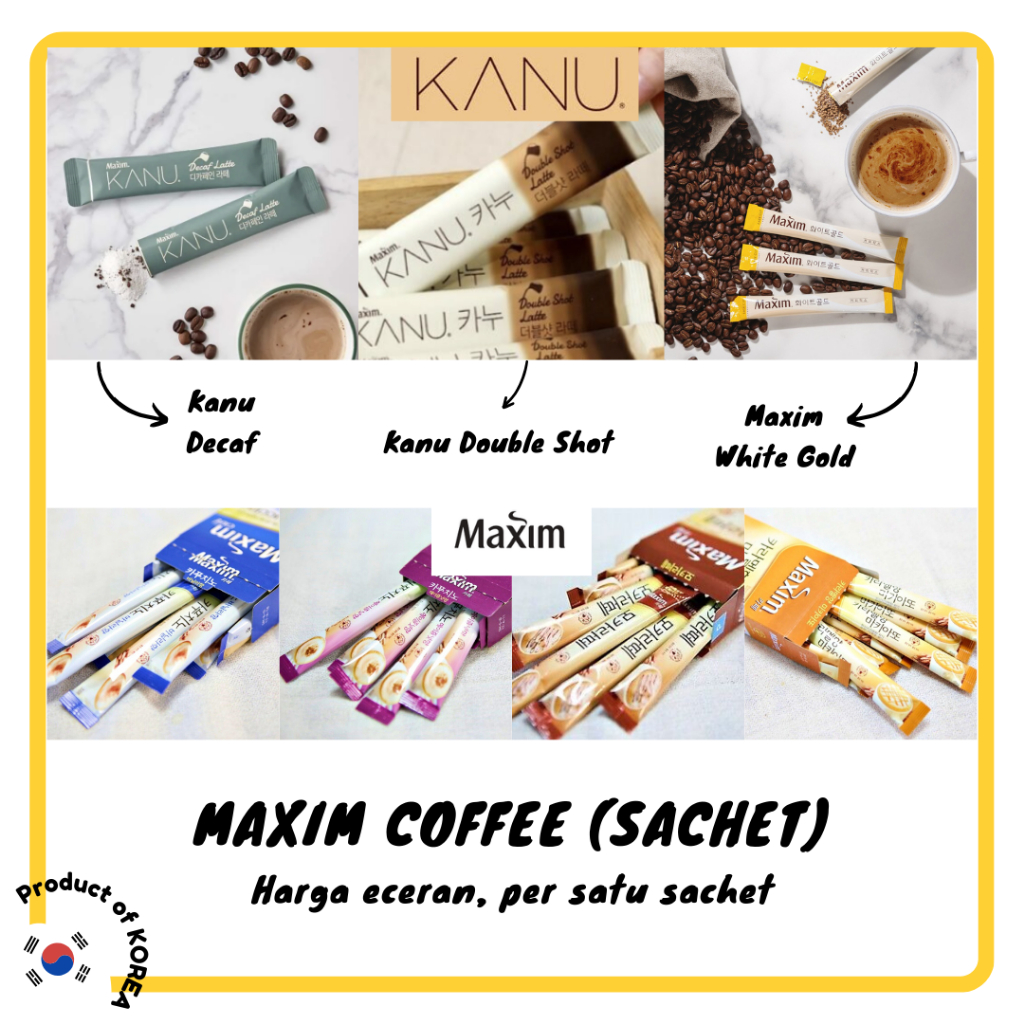 Jual Maxim Kanu Korean Coffee 맥심 커피 믹스 Dolce Latte Decaf Coffee Choco ...