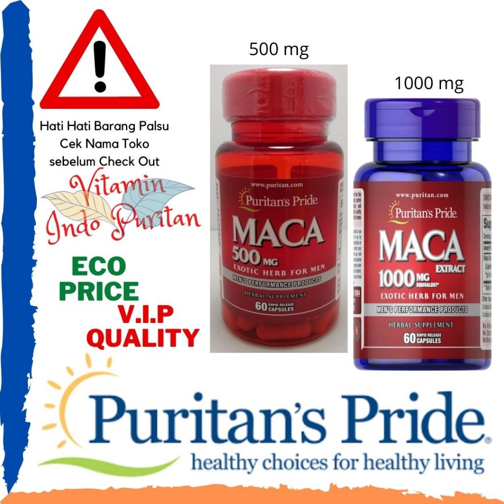 Jual Vitamin Puritan Maca untuk meningkatkan Vitalitas isi 60 kapsul | Shopee Indonesia