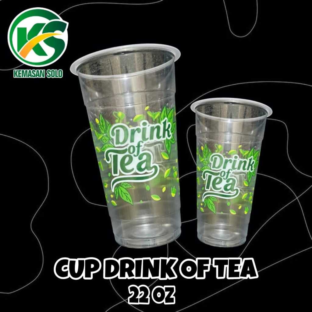 Jual Gelas Sablon Cup PP 22 oz datar 8 gr motif drink of tea | Shopee ...
