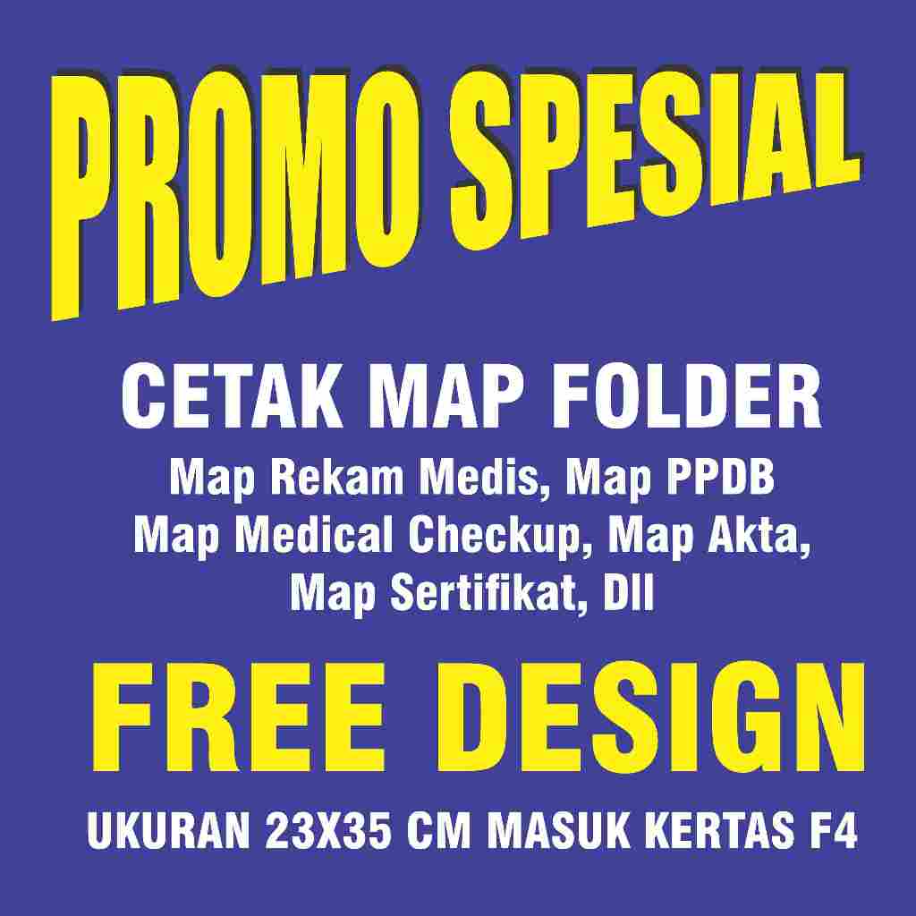Jual Cetak Map Free Design ukuran F4 dengan ako snelhecter / kantong ...