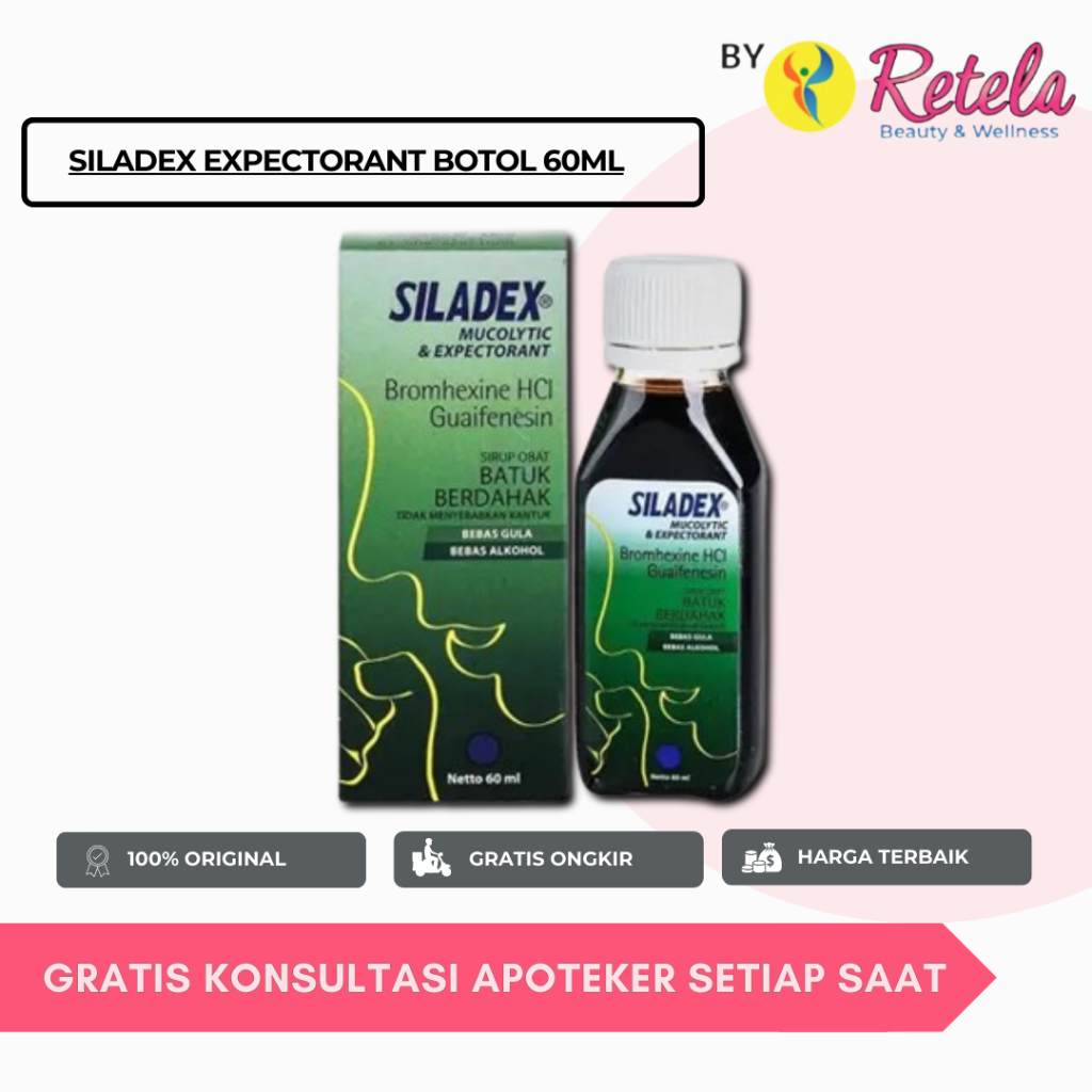 Jual SILADEX EXPECTORANT BOTOL 60ML / OBAT BATUK BERDAHAK | Shopee ...