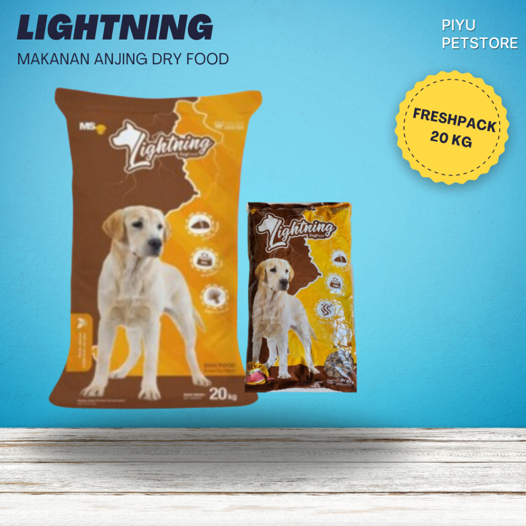 Jual [ GRAB GOJEK ] Makanan Anjing LIGHTNING DOG Dry Food Freshpack 20 ...