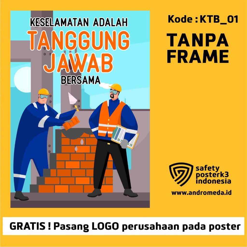 Jual Safety Poster K3 : Slogan HSE Keselamatan Adalah Tanggung Jawab ...