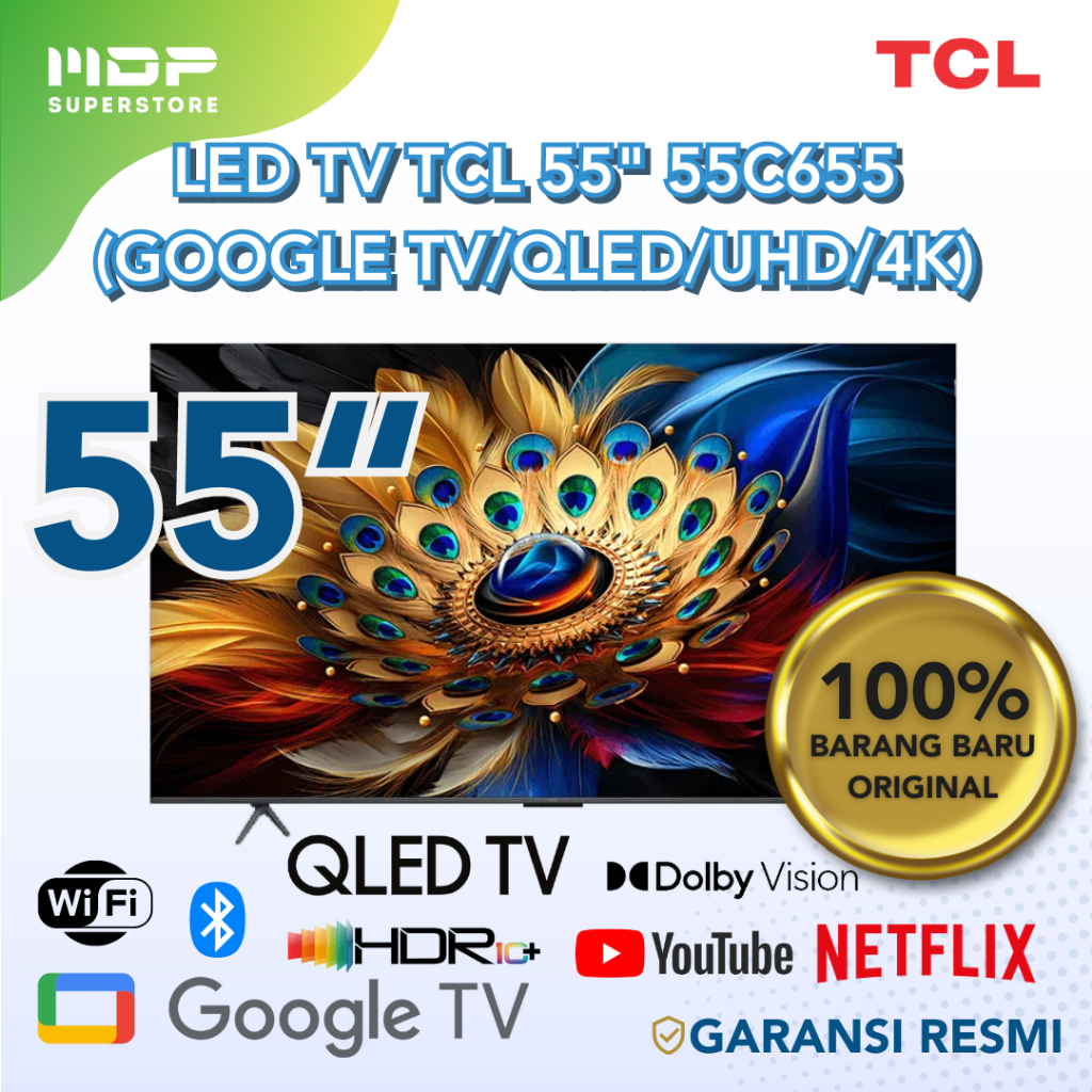 Jual LED TV TCL 55C655 QLED PRO 4K UHD Smart Google TV w/ ONKYO 2.1CH - TV 55 Inch | Shopee ...