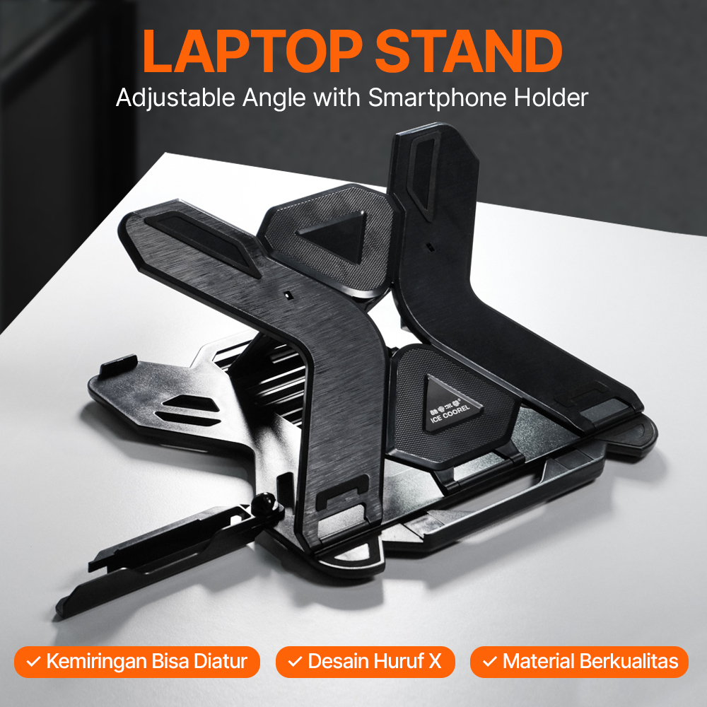 Jual ALAS NOTEBOOK LAPTOP STAND ADJUSTABLE ANGLE WITH SMARTPHONE HOLDER ...