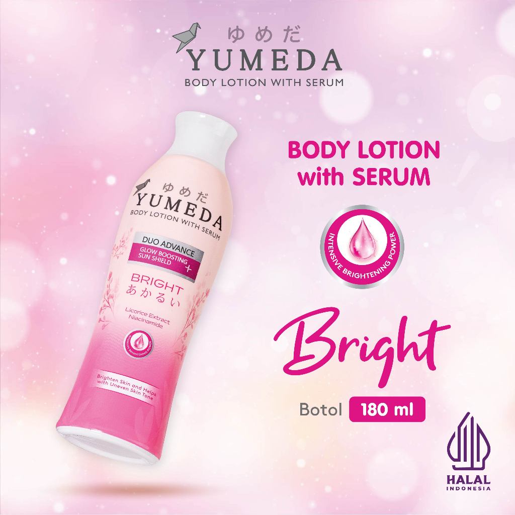 Jual YUMEDA Body Lotion With Serum Bright Bottle 180mL - Lotion Badan ...