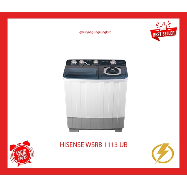 Jual MESIN CUCI 2 TABUNG HISENSE 11 KG 420 WATT - WSRB 1113UB | Shopee ...