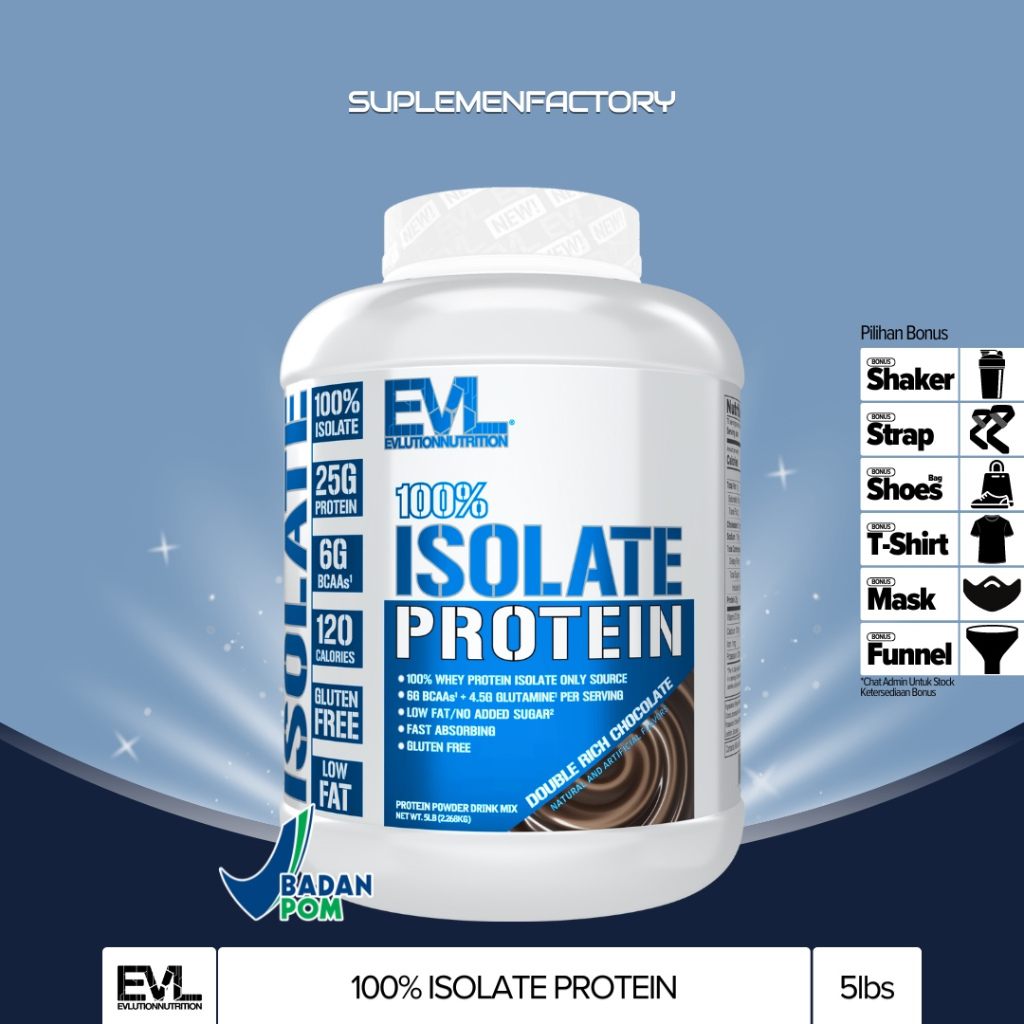 Jual EVL 100% Isolate Protein Whey 5 Lbs Evolution Nutrition | Shopee Indonesia