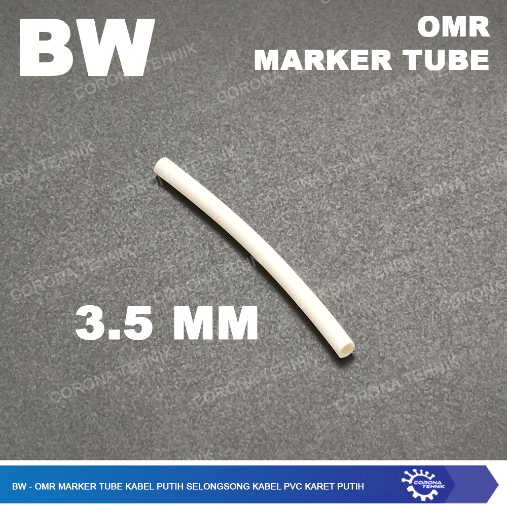 Jual 3,5 mm BW - OMR Marker Tube Kabel Selongsong Kabel PVC Karet Putih ...