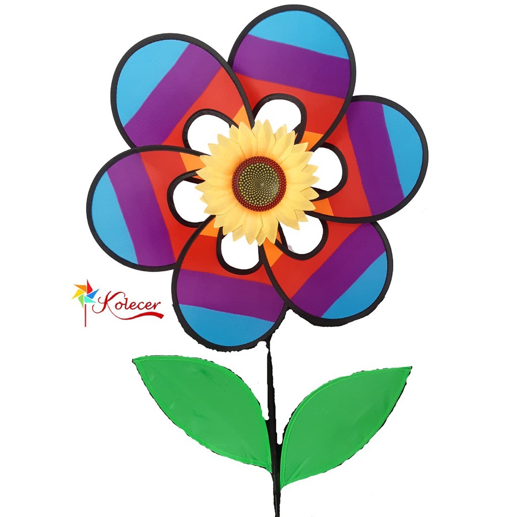 Jual Windmill Pinwheel Kolecer Rainbow Vertical 3D Blue Hiasan Taman ...