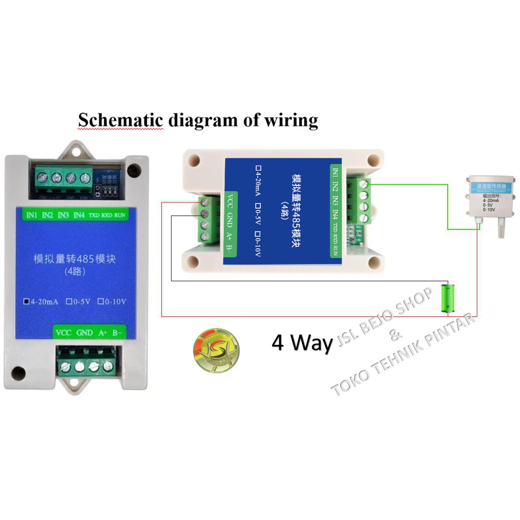 Jual Converter Module Analog 4-20mA to RS485 Modbus RTU Protocol Conversion Acquisition | Shopee ...