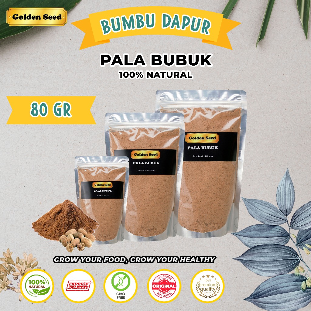 Jual PALA BUBUK MURNI 80GRAM / NUTMEG POWDER 80GR / BUBUK PALA ASLI ...