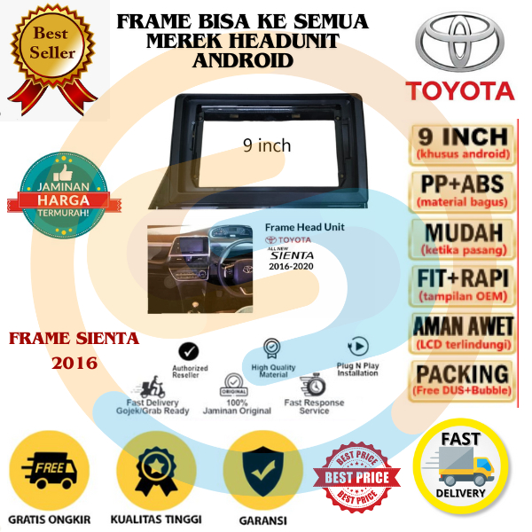 Jual Frame Head Unit Android 9 inch Toyota Sienta 2016 | Shopee Indonesia