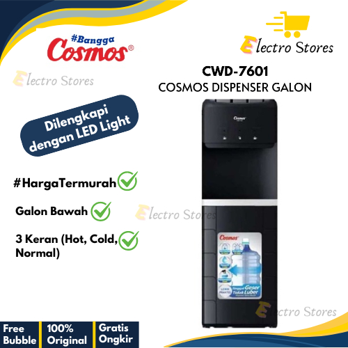 Jual COSMOS CWD 7601 Dispenser Air Galon Bawah 3 Keran (Hot Cold ...