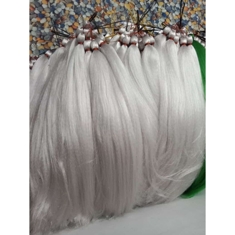 Jual Rambut sambung Cemara warna putih polos,panjang 100 cm(1 meter ...