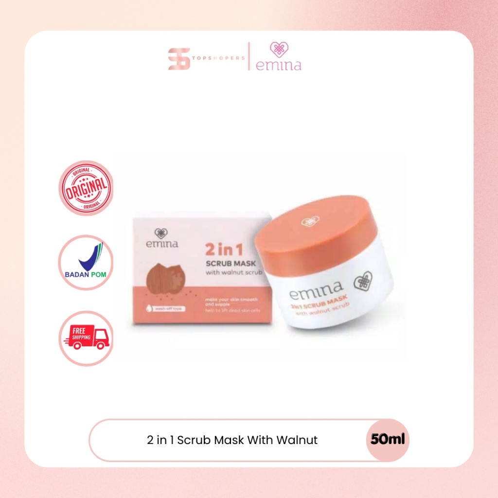 Jual EMINA 2 in 1 Scrub Mask With Walnut | Shopee Indonesia