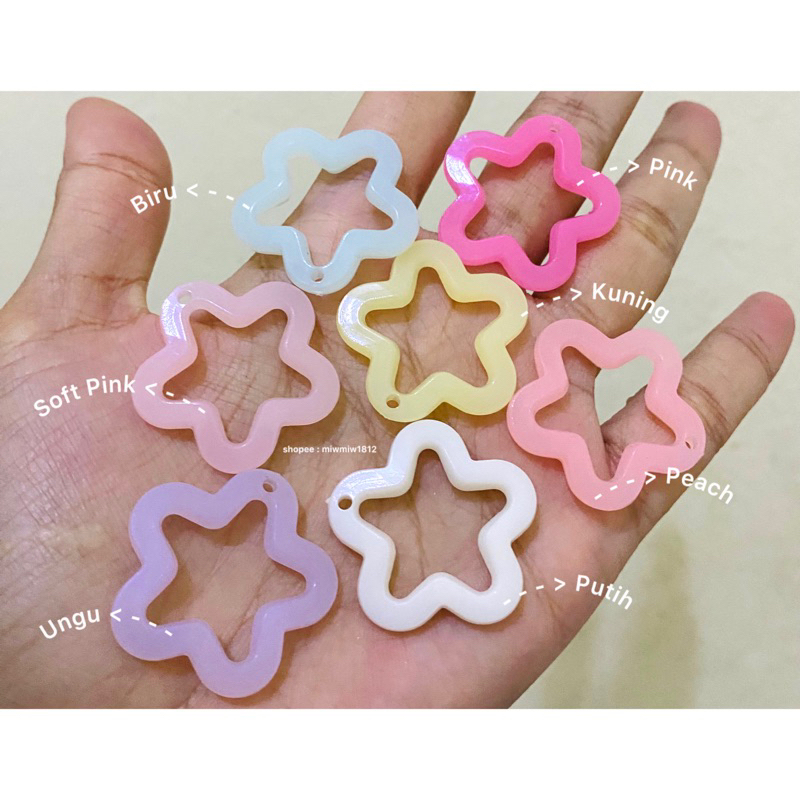 Jual Manik Bunga Manik Akrilik Jelly Warna Pastel ( isi 7 pcs ) Mote ...