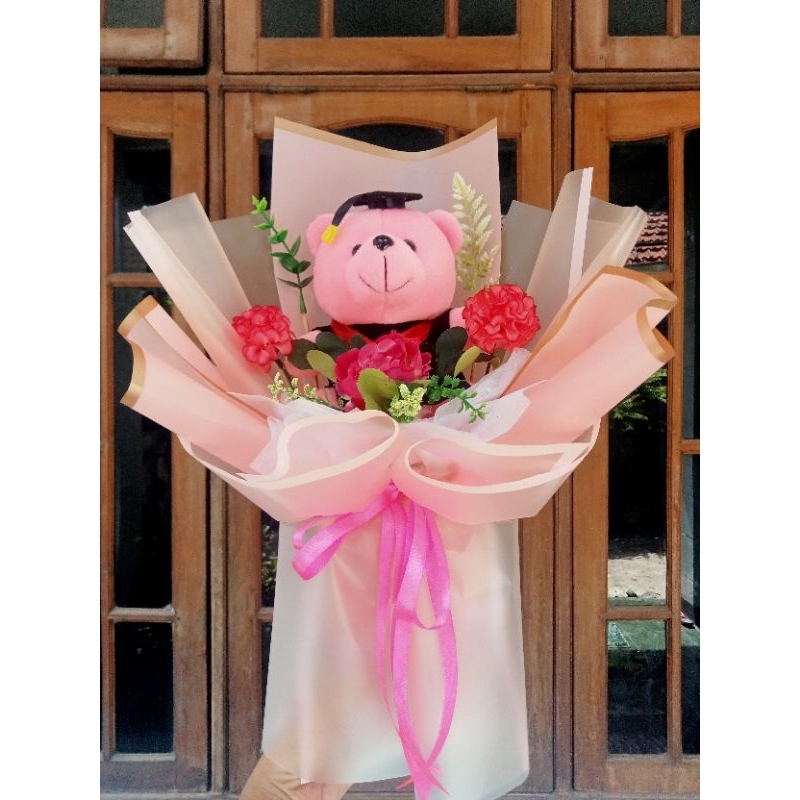 Jual buket boneka wisuda graduation free kartu ucapan | Shopee Indonesia