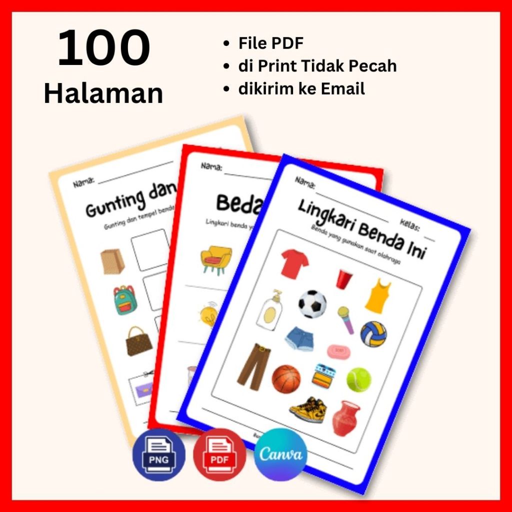 Jual Printable Worksheet Anak 2-7 Tahun PAUD sampai SD - Modul 3 Seri ...