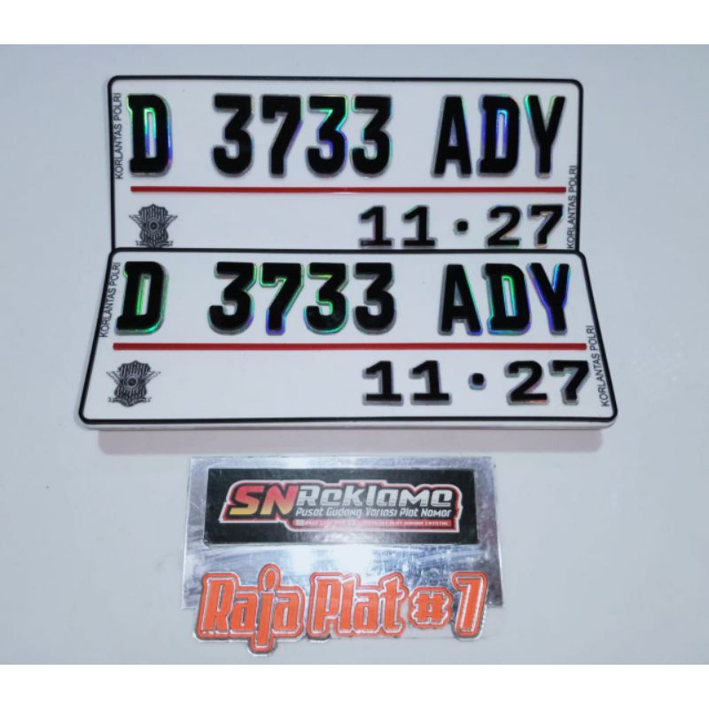 Jual Plat Nomor Laser Double font line hologram, plat nomor mika, plat ...