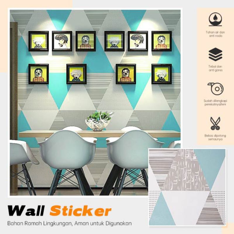 Jual PROMO PAKET HEMAT 5 ROL Wallpaper Sticker Dinding Motif SEGITIGA ...