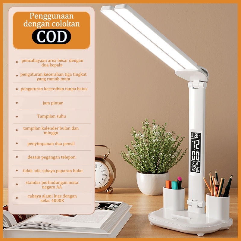 Jual Foldable LED Desk Lamp Multifunction Table Lamp with Calendar ...