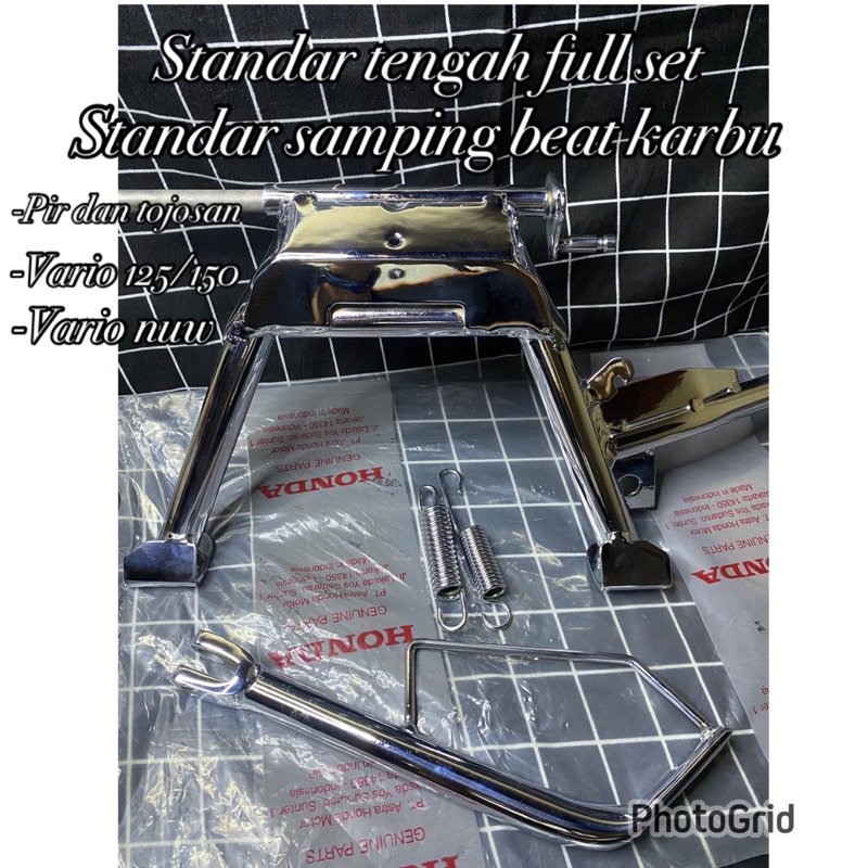 Jual STANDAR TENGAH DAN SAMPING vario 125/150 Original AHM Chrome | Shopee Indonesia
