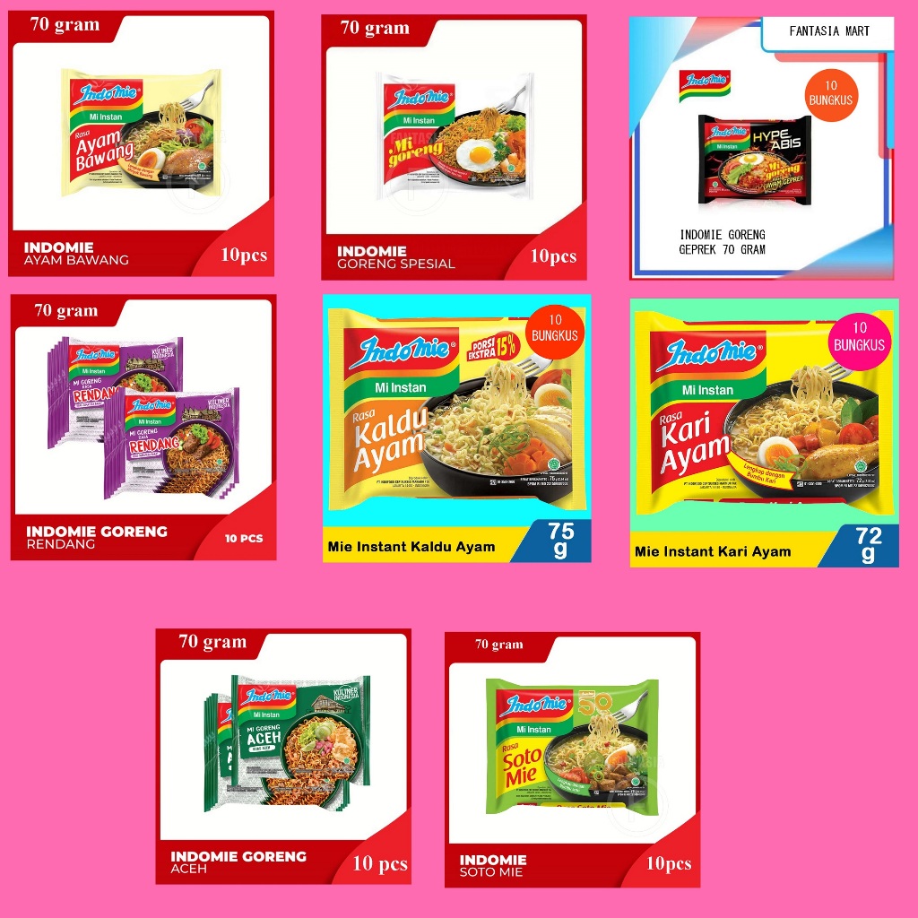 Jual INDOMIE ANEKA VARIAN PACK PER 10 BUNGKUS FUN CORNER DENGAN PAKING ...