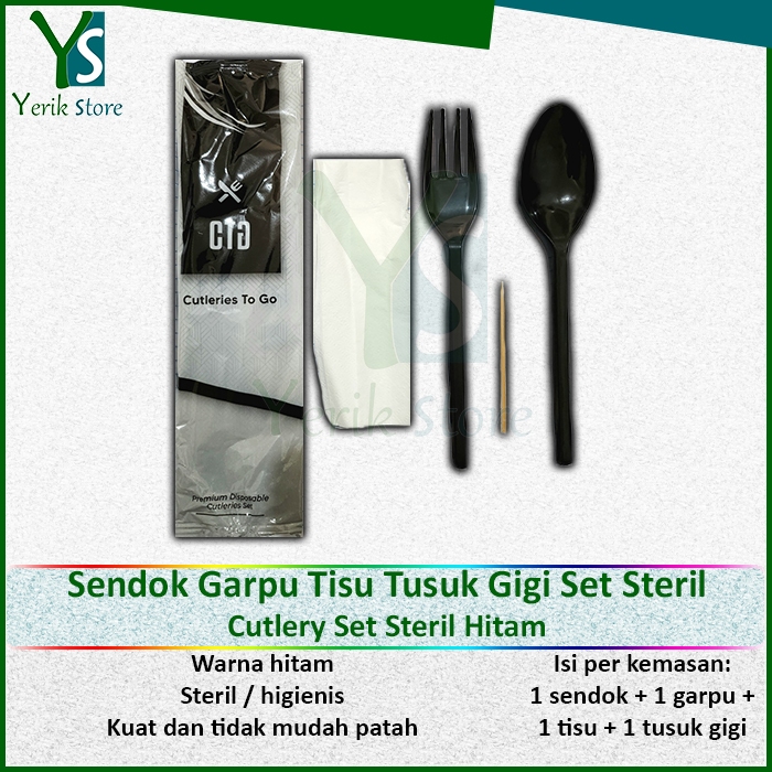 Jual SET Sendok Garpu Tisu Tusuk Gigi Steril HIGIENIS PREMIUM PLASTIK ...