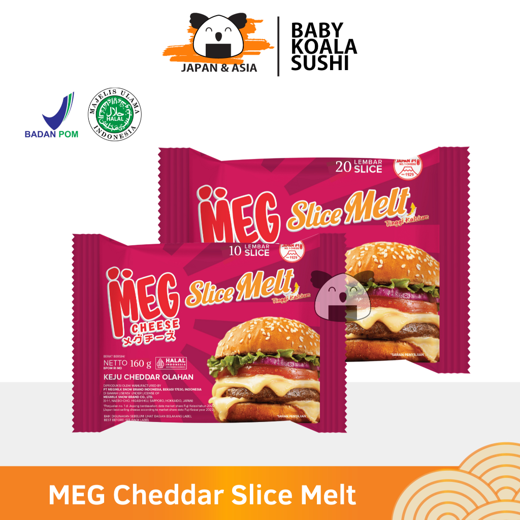 Jual MEG CHEESE Keju Cheddar Slice Melt 20 Lembar Halal | Easy Melt ...