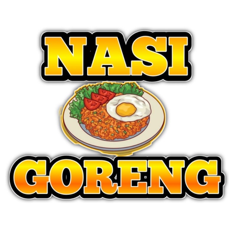 Jual Sticker Nasi Goreng | Sticker Gerobak Kaca Jualan | Shopee Indonesia