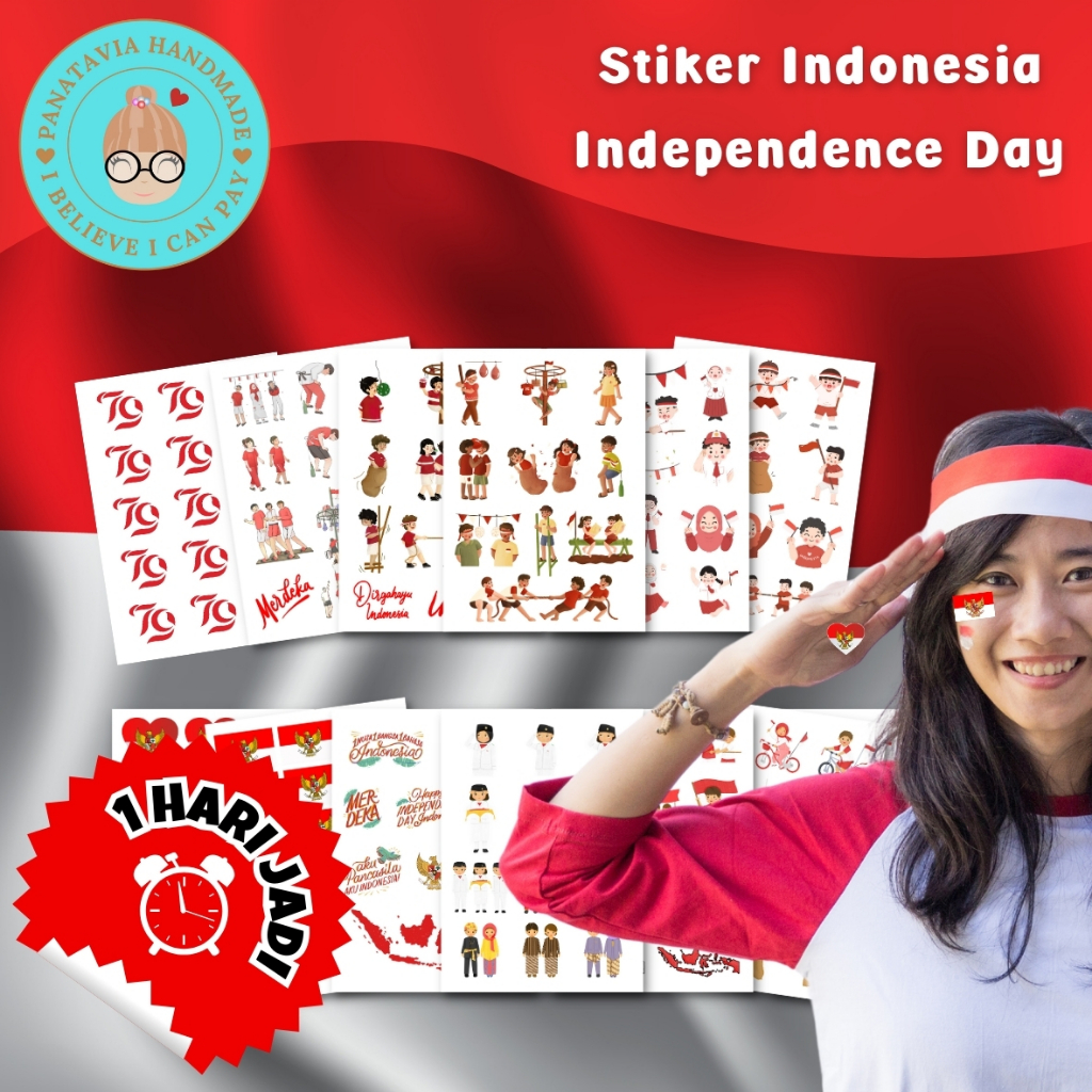 Jual Stiker Premium ♡ Tema Indonesia Independence Day | Stiker Bendera ...