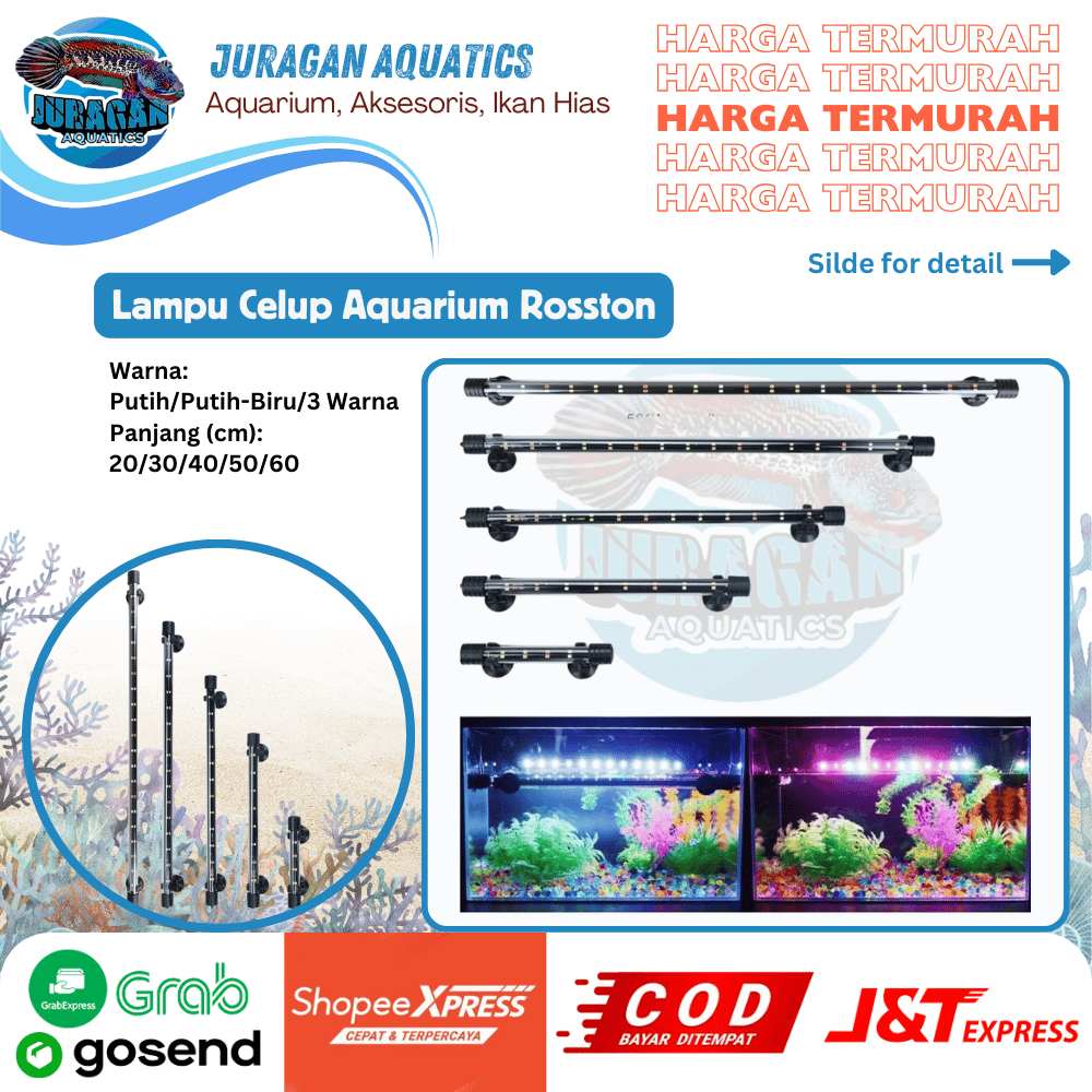 Jual Lampu Aquarium LED Celup Akuarium Aquascape - Lampu Akuarium LED ...