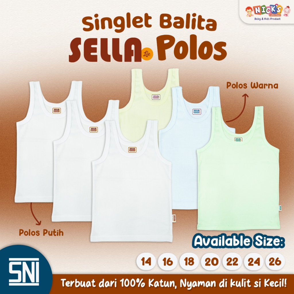 Jual [GROSIR] SINGLET SELLALIE POLOS BALITA 0-4 TAHUN UNISEX SERTIFIKAT SNI | Shopee Indonesia