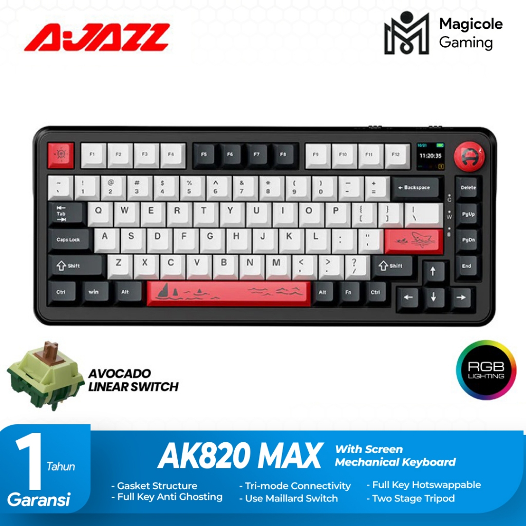Jual Ajazz AK820 MAX | AK820MAX With Screen Mechanical Keyboard ...
