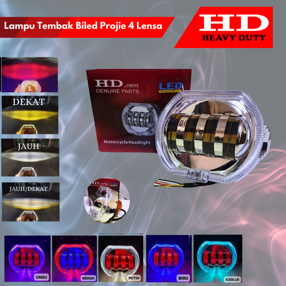 Jual LAMPU TEMBAK DAYMAKER BILED PROJIE / BILED PROJIE DAYMAKER 4 LENSA ...
