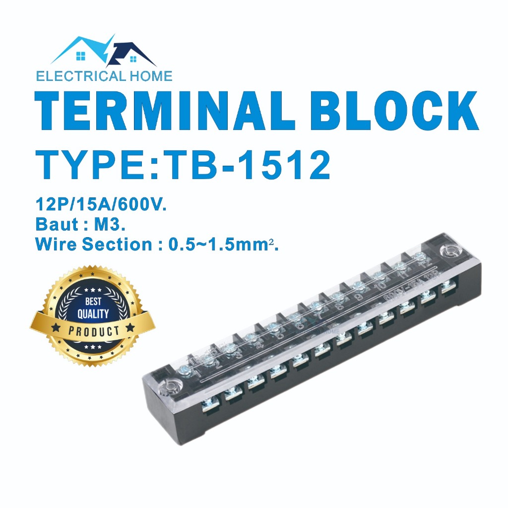 Jual TERMINAL BLOCK TB 1512 (15A 12Pole) | Shopee Indonesia