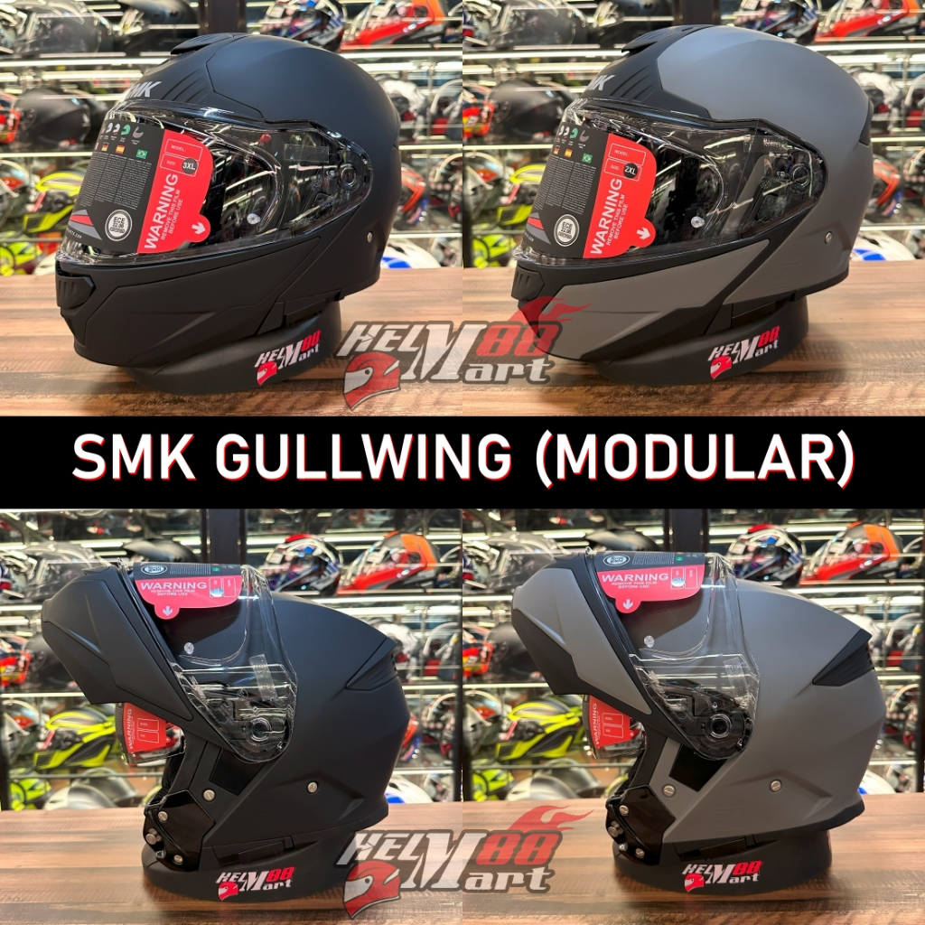 Jual Helm SMK GULLWING Solid Modular Flip Up - Helm Full Face Double ...