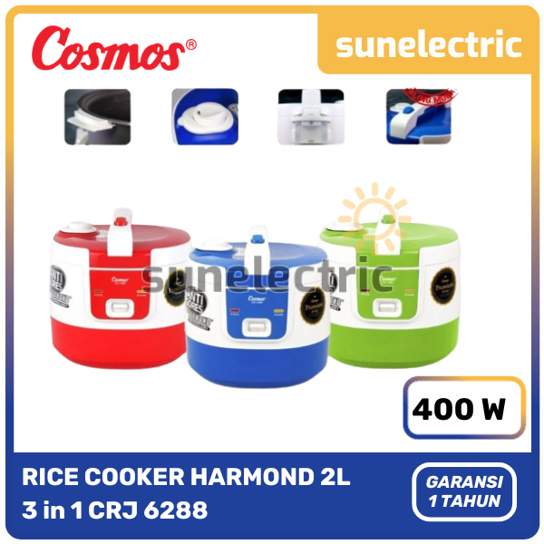 Jual Cosmos Rice Cooker Harmond CRJ 6288 2 Liter 3 in 1 400 watt ...