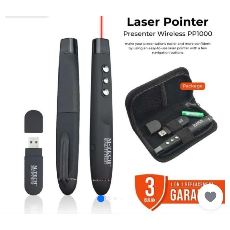Jual Pointer Laser Presentasi Presenter Pointer Wireless PP 1000 PP1000 ...