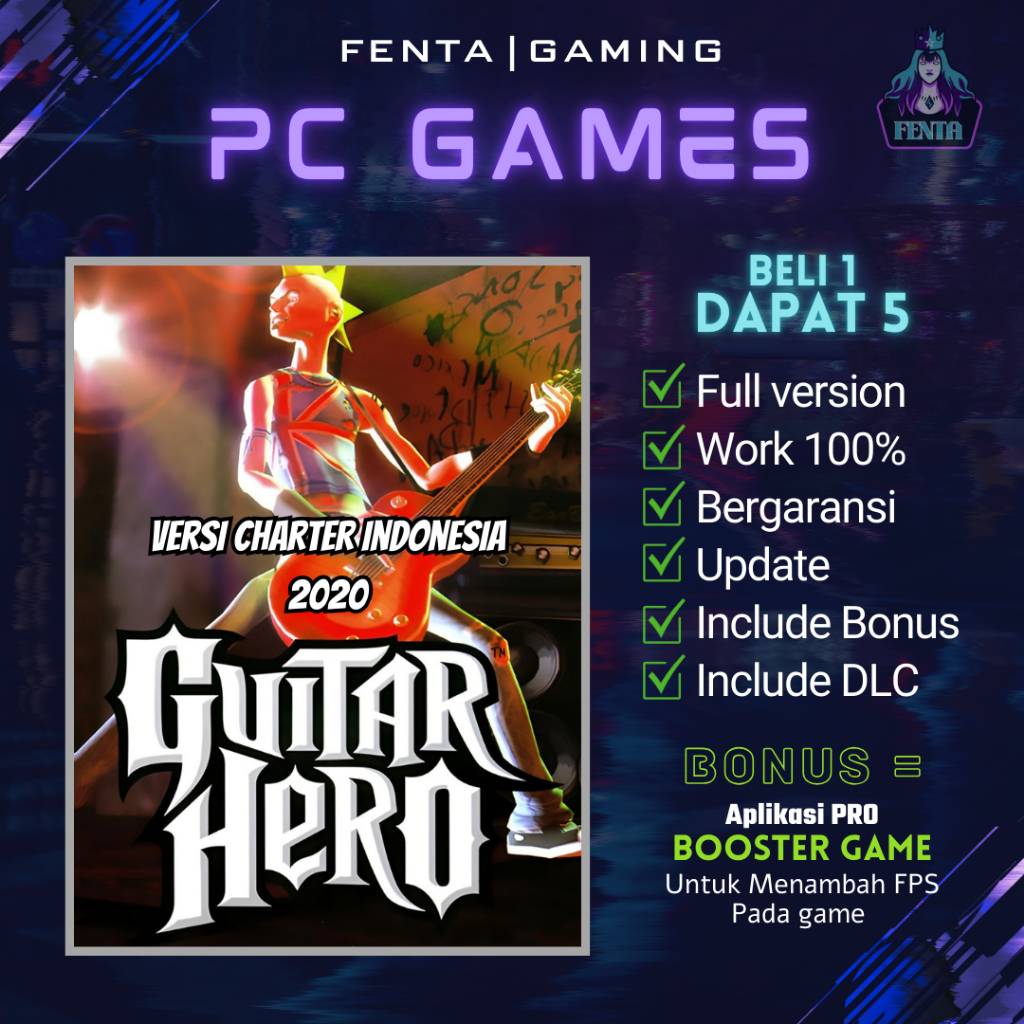 Jual GUITAR HERO VERSI CHAPTER INDONESIA 2020 - GAME PC - GAME LAPTOP | Shopee Indonesia