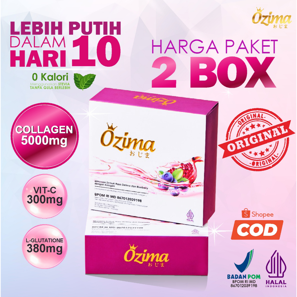 Jual [2 BOX] Ozima Gluta Collagen ikan salmon | Collagen drink ...