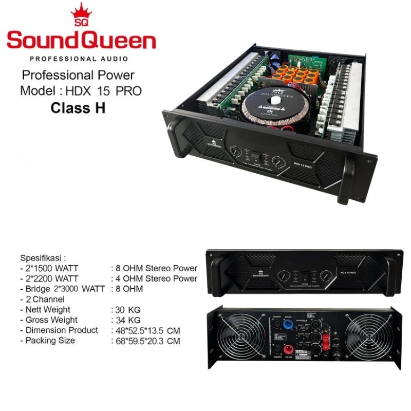 Jual POWER SOUNDQUEEN HDX 15 PRO CLASS H #1500WATT# hdx15pro | Shopee Indonesia
