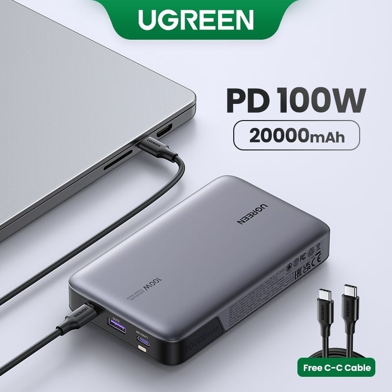 Jual UGREEN Powerbank 20000 mAh 100W Laptop MacBook iPhone Samsung PD Super Fast Charging ...