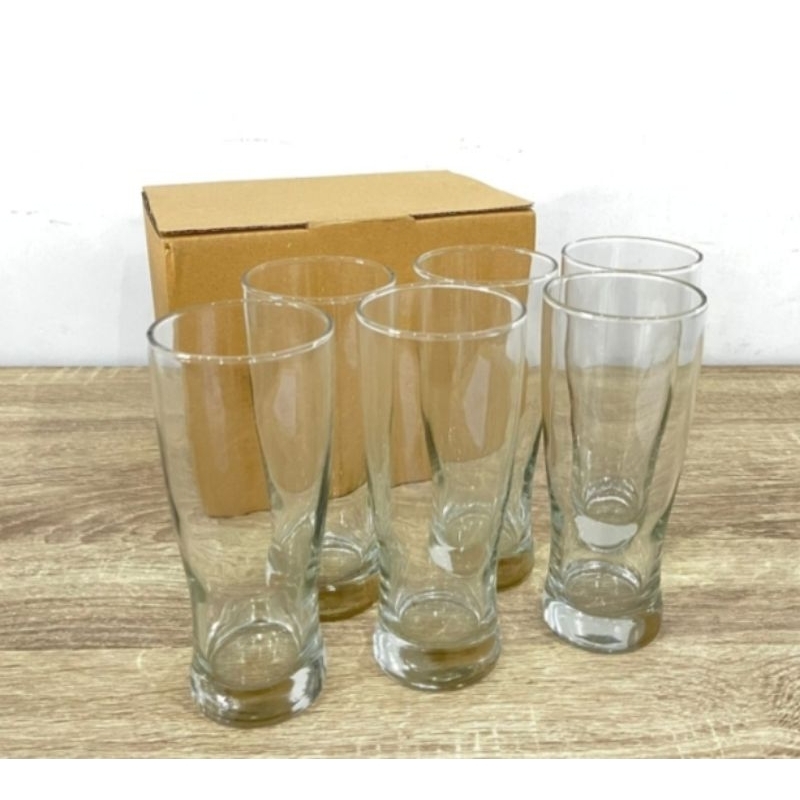 Jual Gelas Kaca Beling Aesthetic Set 350ml Minum Jus Unik H-1 (6pcs ...