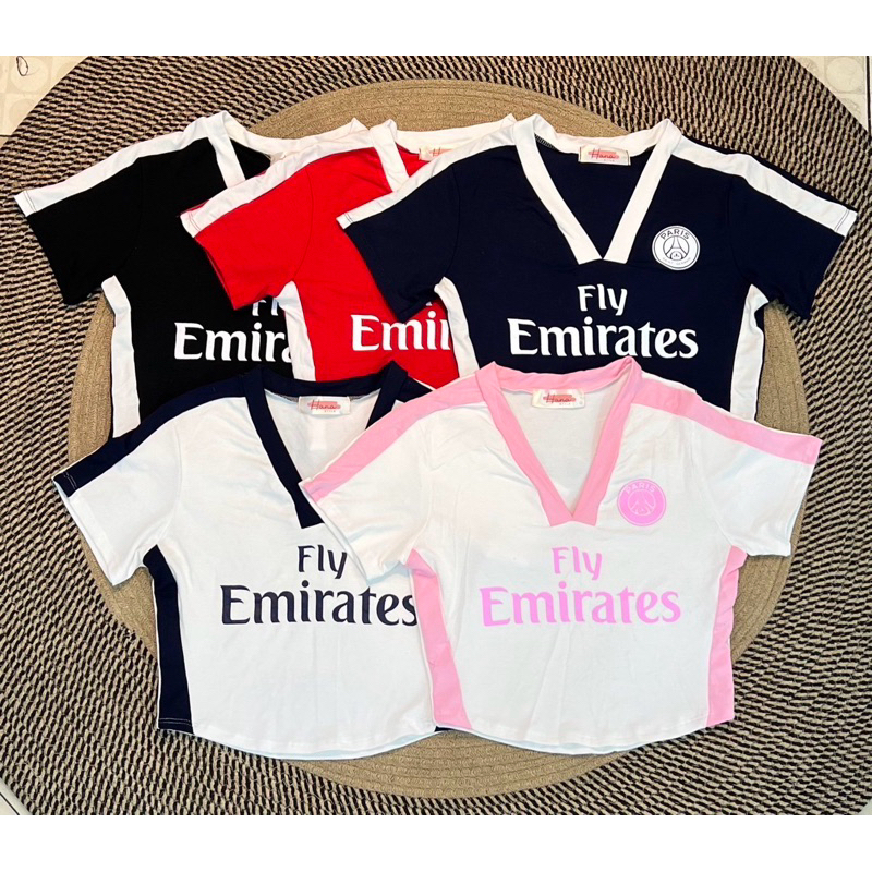 Jual Atasan Fly Emirates / crop top hana (Ready) | Shopee Indonesia