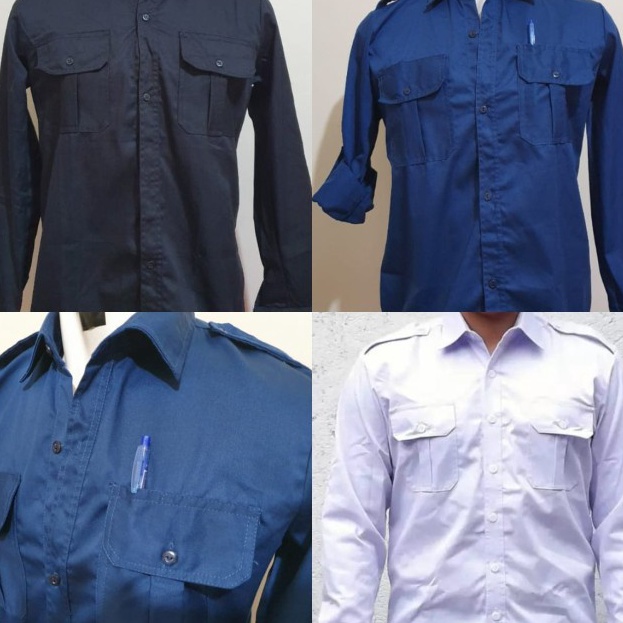 Jual Kemeja PDL PDH Formal Polos Lengan Panjang Hitam S | Shopee Indonesia