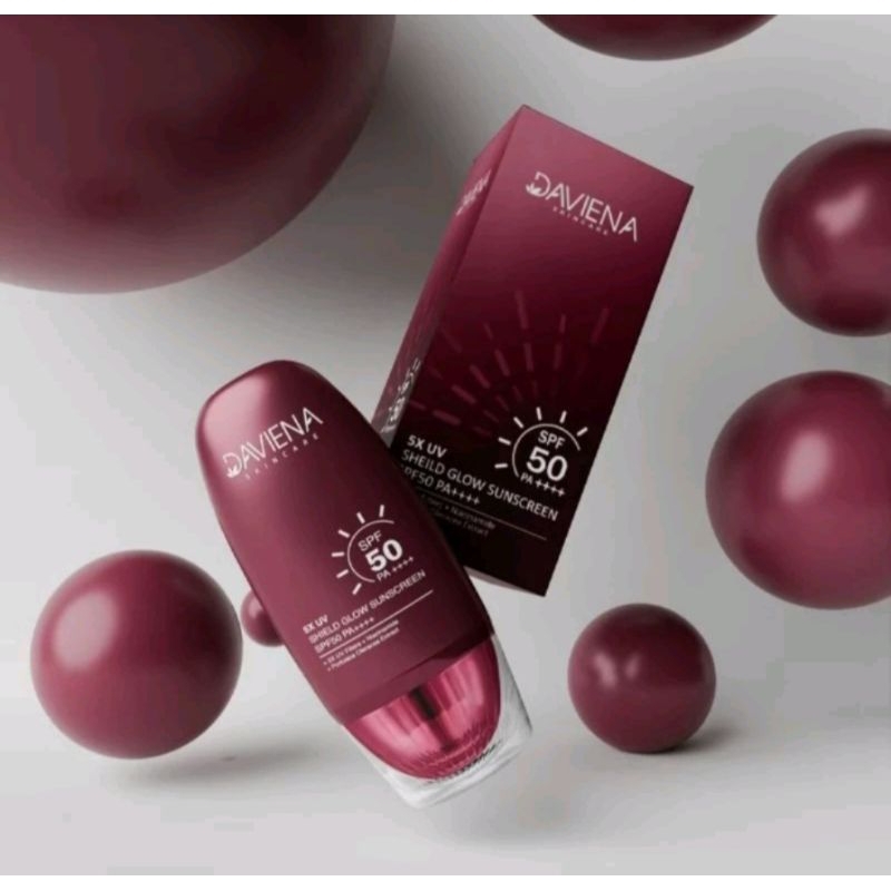 Jual DAVIENA SKINCARE 5X UV Sheild Glow Sunscreen SPF50 PA++++ | Shopee ...