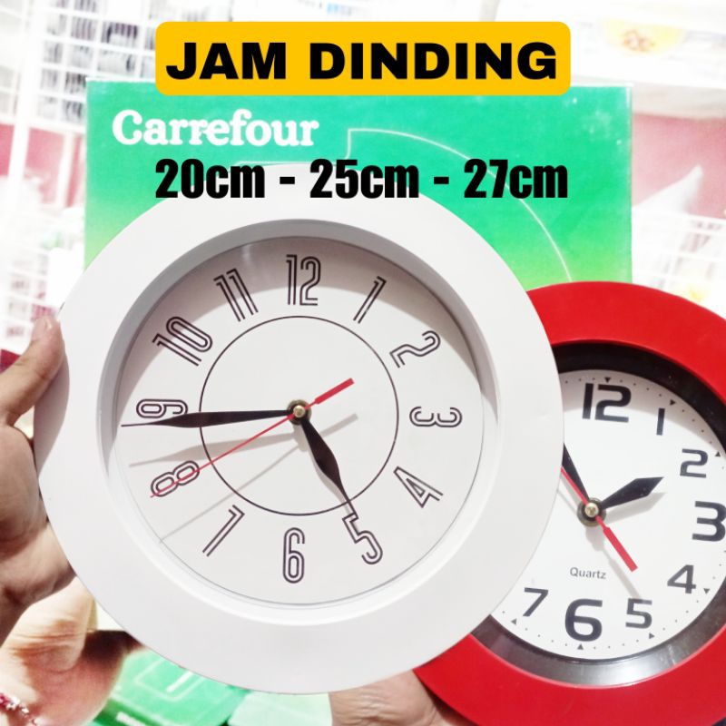 Jual JAM DINDING Carrefour 20cm, 25cm, 27cm Jam Tembok Jam Dinding Kaca ...